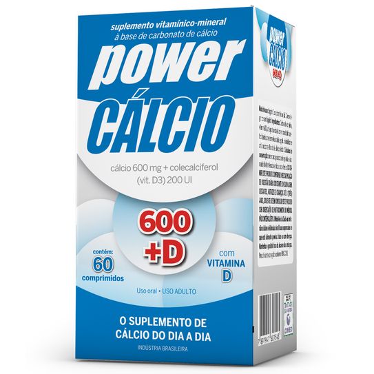 Power Calcio 600mg Com 60 Comprimidos - Farmacias Pague Menos